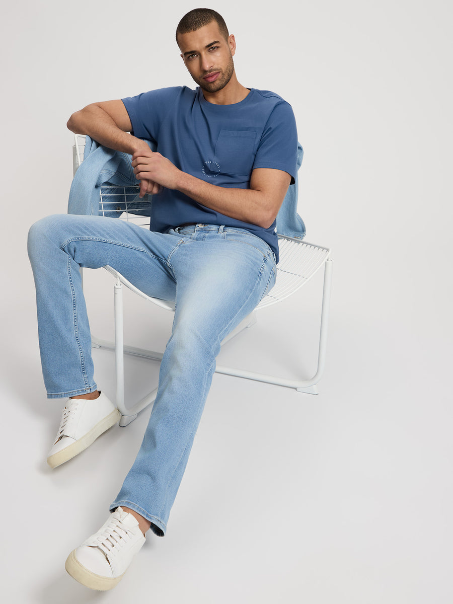 Dylan Herren Jeans Regular Fit Straight Leg hellblau – CROSS JEANS